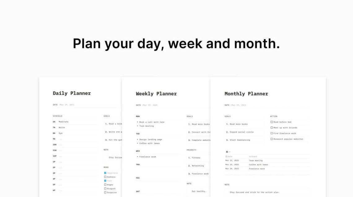 Notion Planners Template - Pro Template Market Notion Planners Template - Pro Template Market