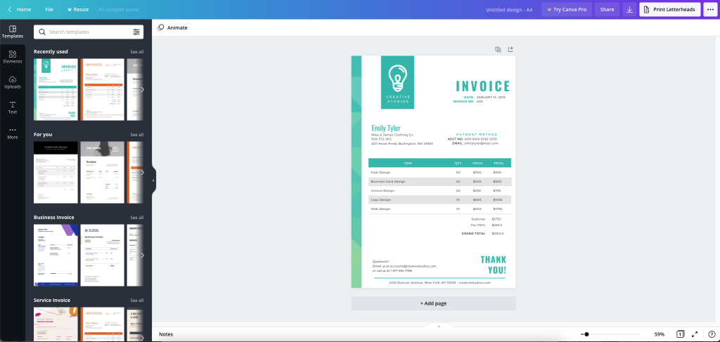 5 Free Online Proforma Invoice Generator to Create a printable invoice ...