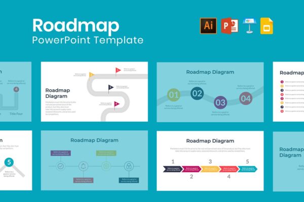 6 Best Editable Business Roadmap PowerPoint Templates for Project and ...